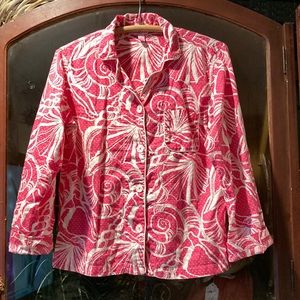 Lilly Pulitzer | Tops | Vintage Lilliy Pulitzer Pink White Floral ...